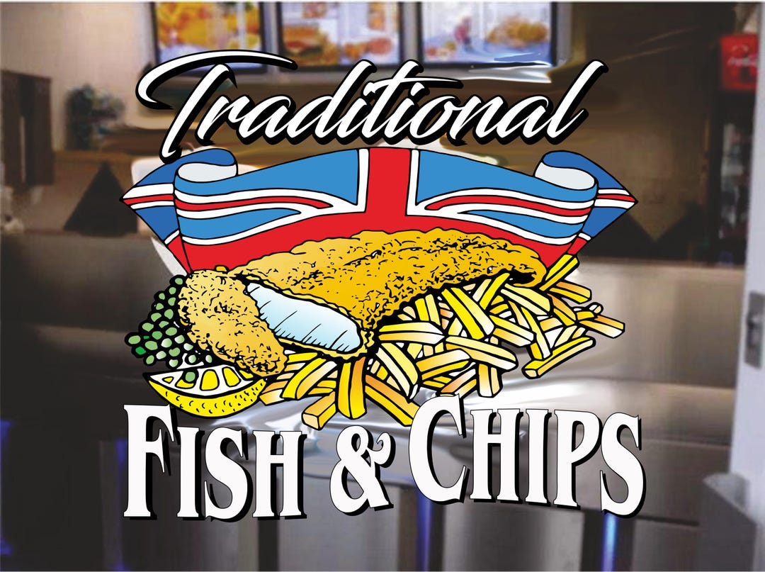 Traditional Fish and Chips Window Decal - Etsy