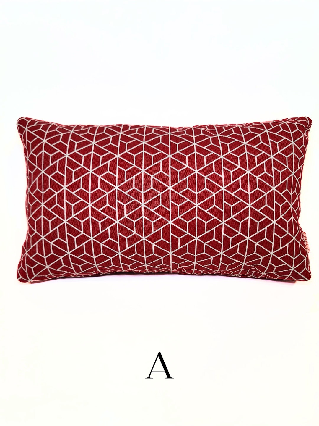 Premium Sunbrella triad Rich Red Indoor/outdoor Pillow Cover - Etsy