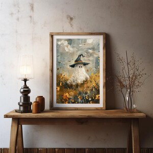 Ghost Print Halloween Printable Wall Art, Halloween Wall Art Ghost ...