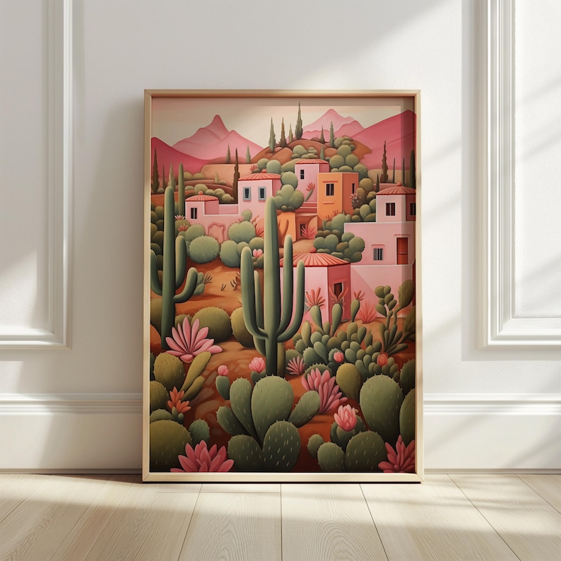 Printable Antique Latin Wall Art Mexico Travel Poster Pink Floral Wall ...