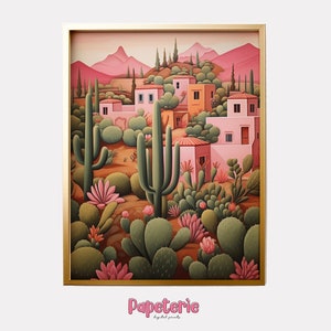 Printable Antique Latin Wall Art Mexico Travel Poster Pink Floral Wall ...