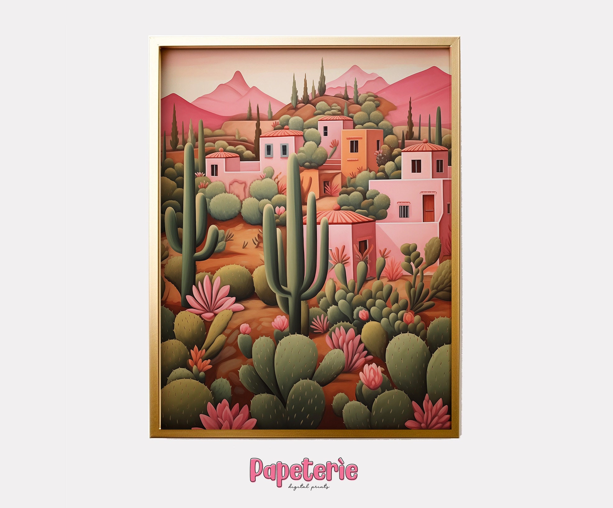 Printable Antique Latin Wall Art Mexico Travel Poster Pink Floral Wall ...