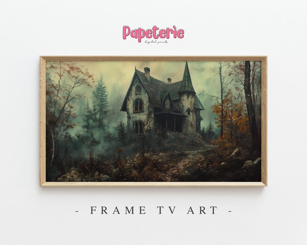 Haunted House Halloween Frame TV Art (digital Download) - Etsy