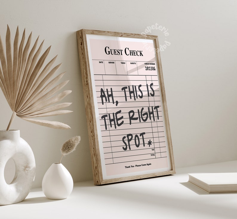 Guest Check Wall Art Print: Trendy Pink Decor (digital Download) - Etsy