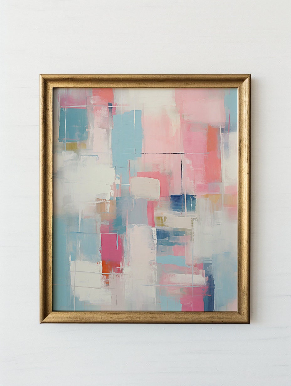 Abstract Pink Wall Art: Modern Colorful Decor (digital Download) - Etsy
