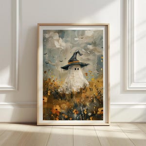 Ghost Print Halloween Printable Wall Art, Halloween Wall Art Ghost ...