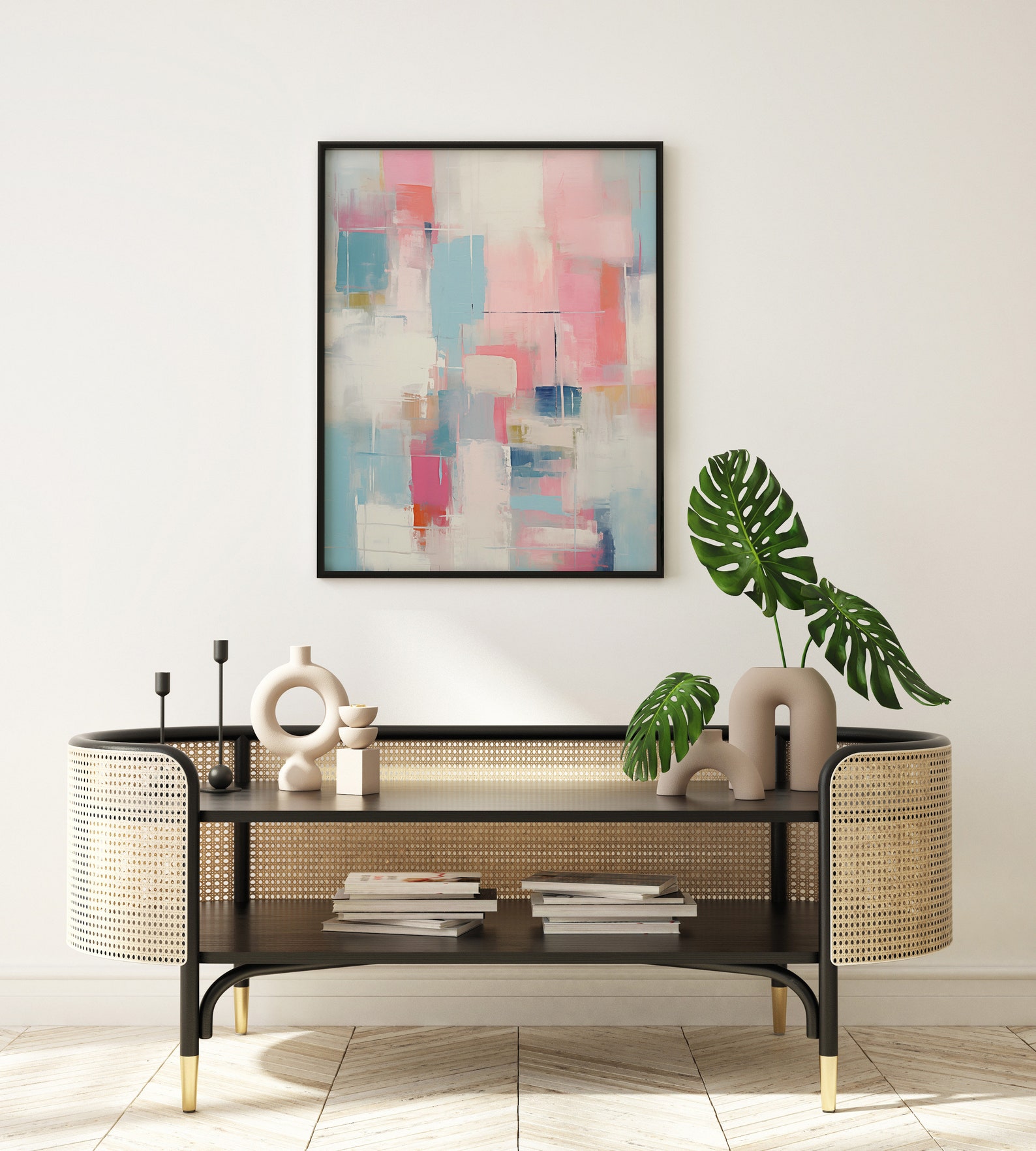 Abstract Pink Wall Art: Modern Colorful Decor (digital Download) - Etsy