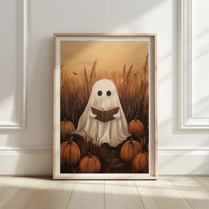 Ghost Print Halloween Printable Wall Art, Halloween Wall Art Ghost ...
