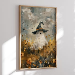 Ghost Print Halloween Printable Wall Art, Halloween Wall Art Ghost ...