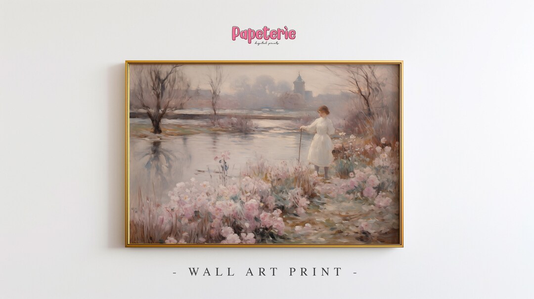 Vintage Landscape Wall Decor Print Spring Decor Vintage Spring Wall Art ...