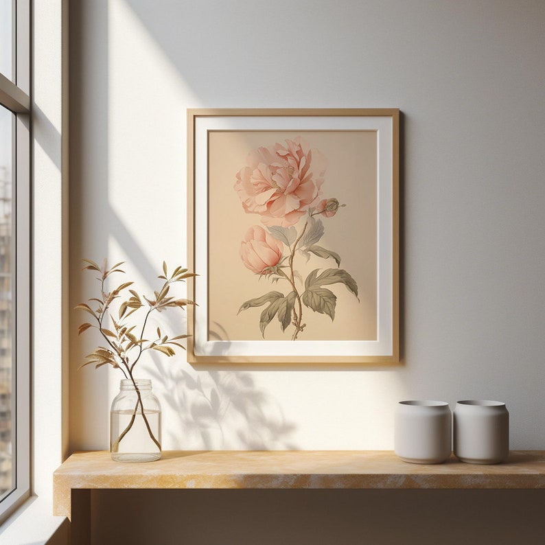 Vintage Rose Wall Art Printable Gallery Art Prints Girls Room Nursery ...