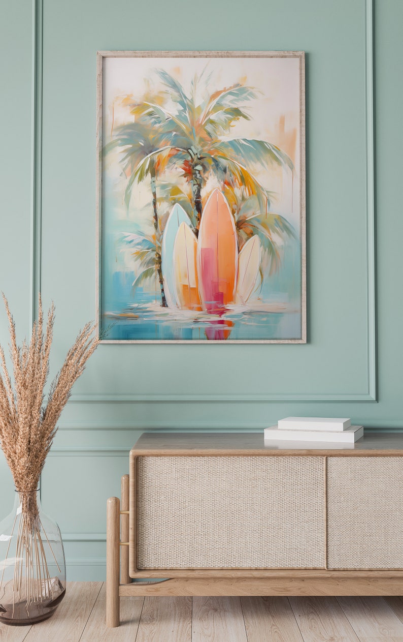 Sufboard Posters Coastal Wall Art Minimalist Beach Prints Trendy Ocean ...