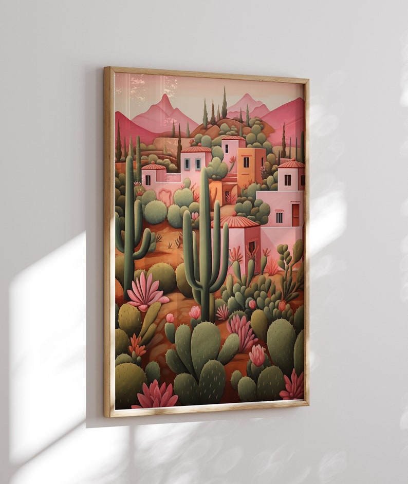 Printable Antique Latin Wall Art Mexico Travel Poster Pink Floral Wall ...