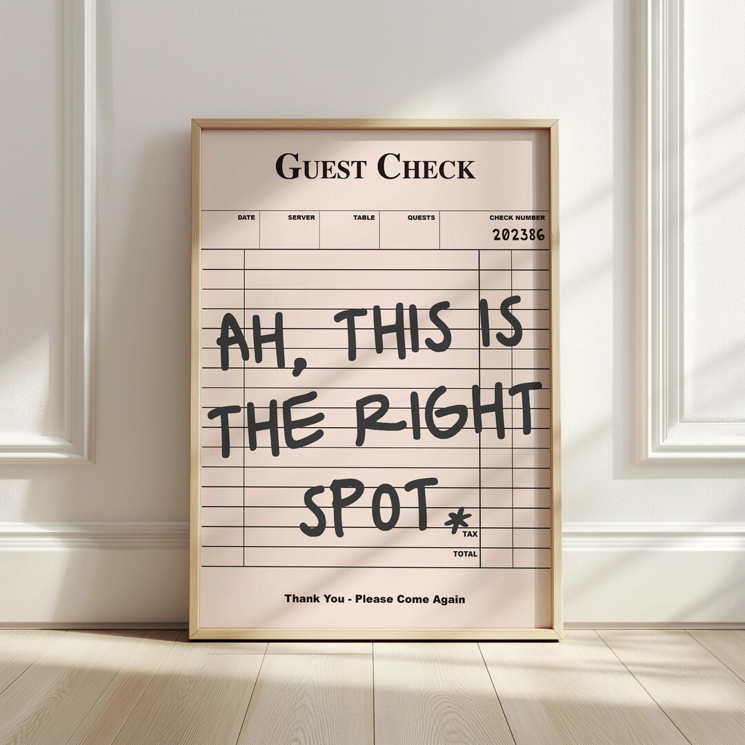 Guest Check Wall Art Print: Trendy Pink Decor (digital Download) - Etsy