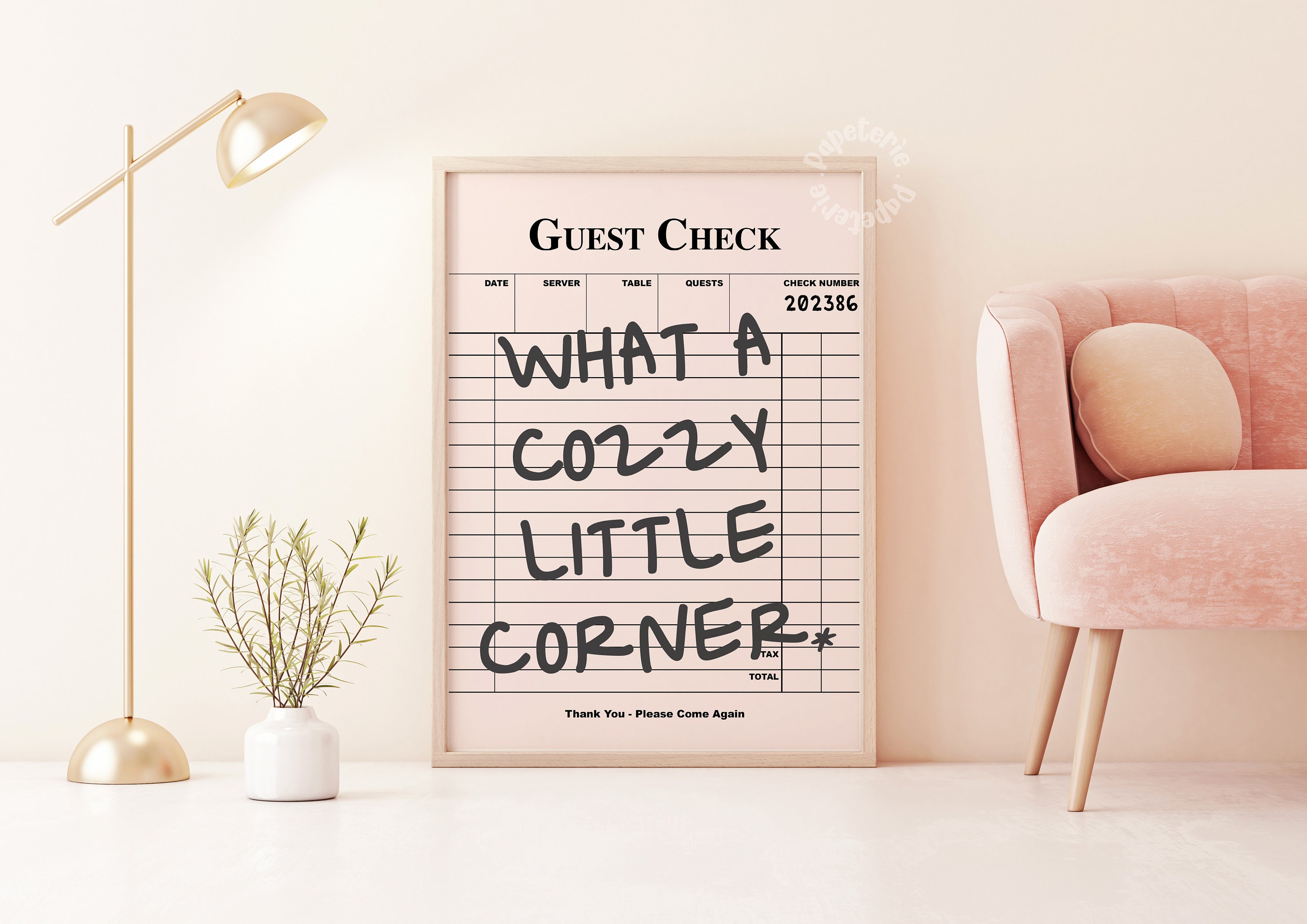 Guest Check Wall Art: "what a Cozzy Little Corner" (digital Download ...