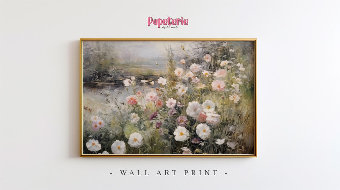 Vintage Garden Painting Wall Art Decor Antique Spring Wall Decor ...