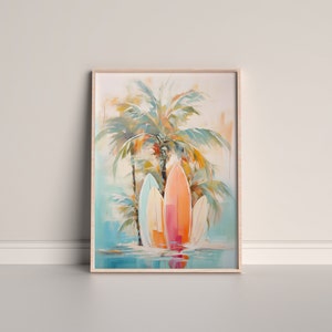 Sufboard Posters Coastal Wall Art Minimalist Beach Prints Trendy Ocean ...