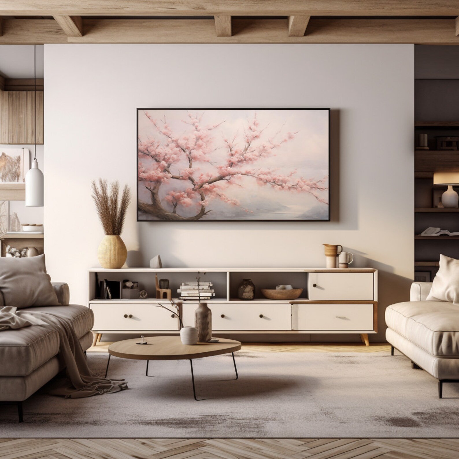 Cherry Blossom Tree Frame TV Art Vintage Nature for Frame TV Art ...