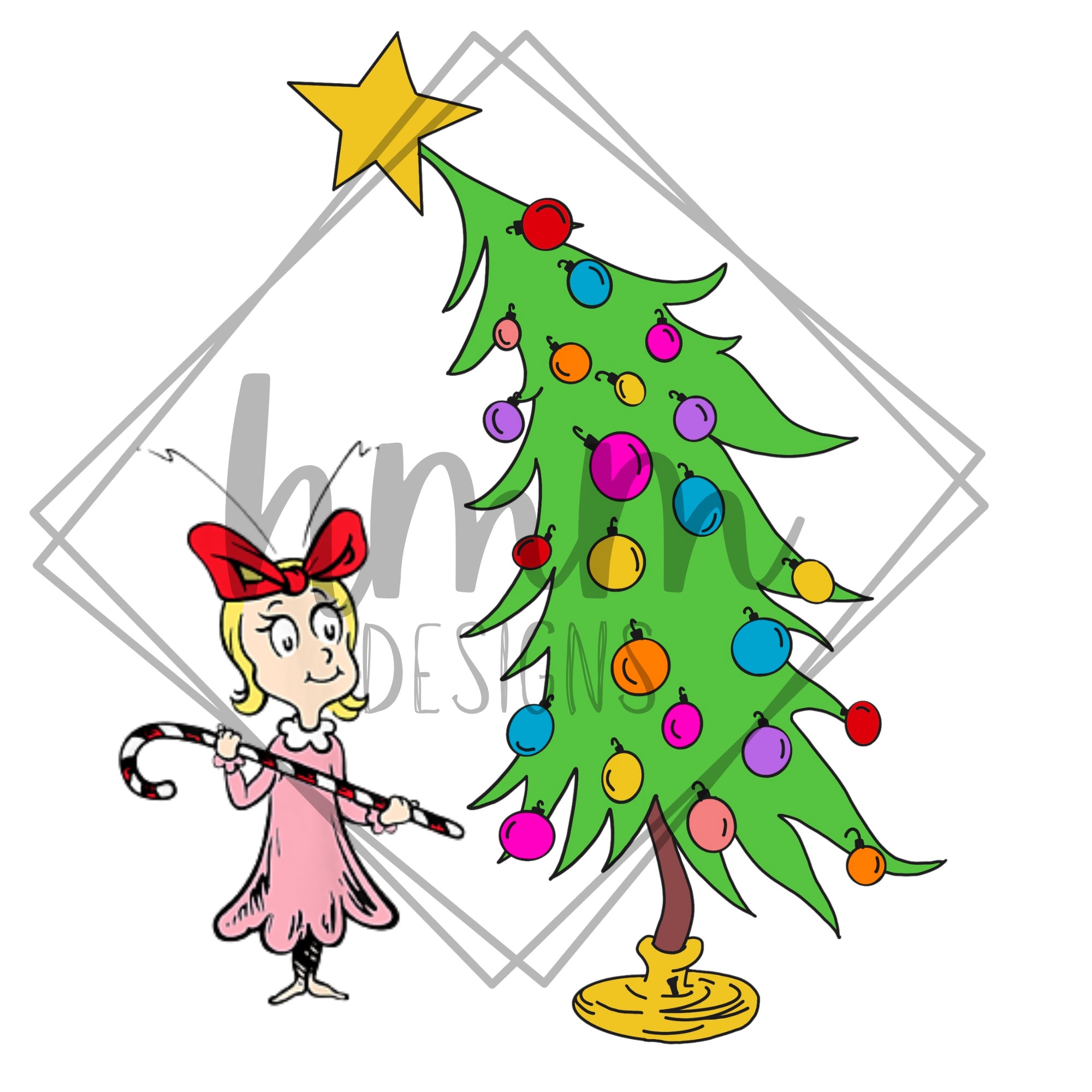 Grinch Christmas Tree Cartoon