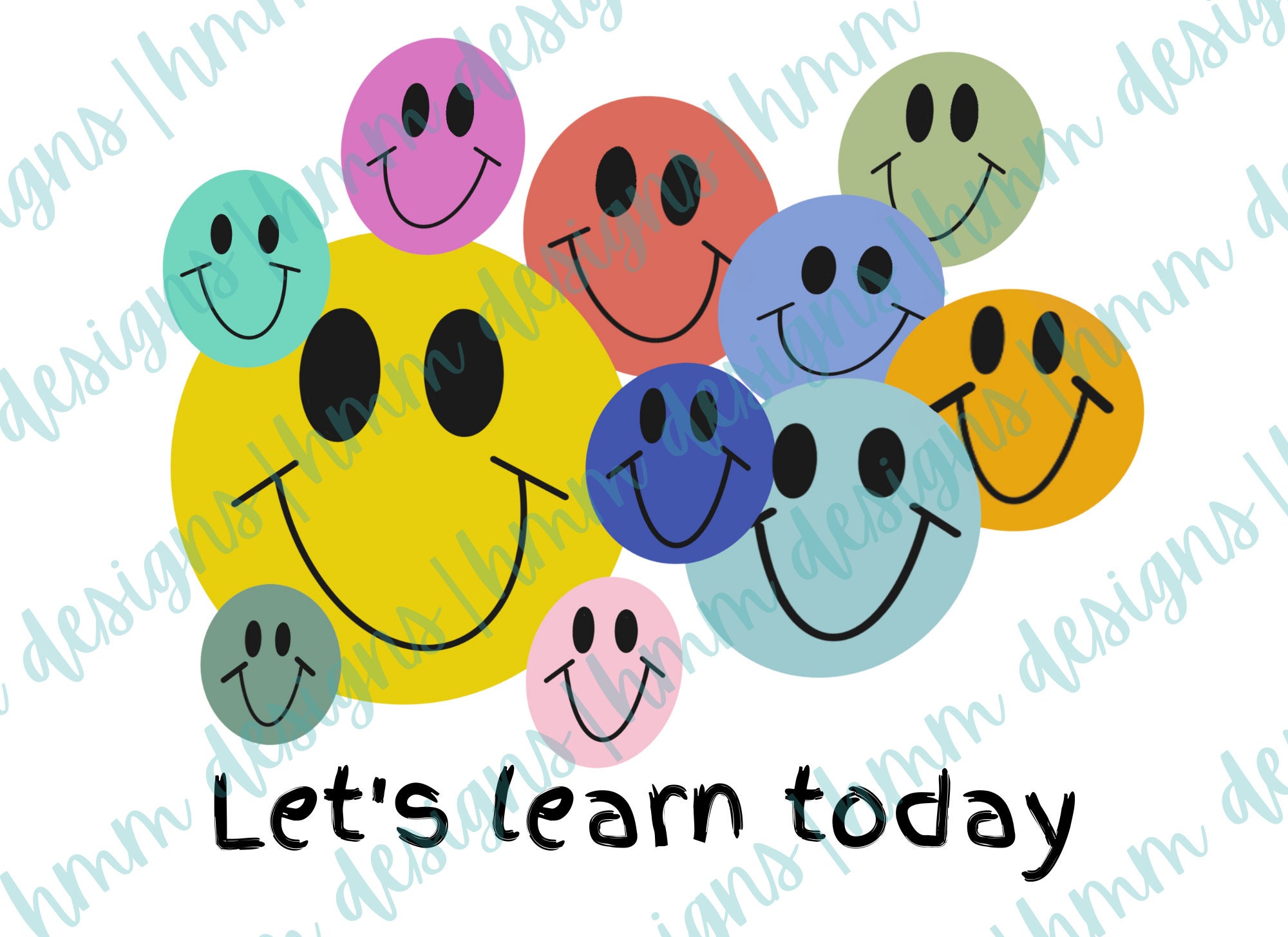 Let's Learn Today Png With Smiley Faces - Etsy