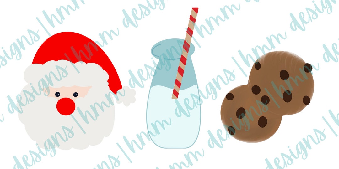 Santa, Milk, and Cookies Png - Etsy