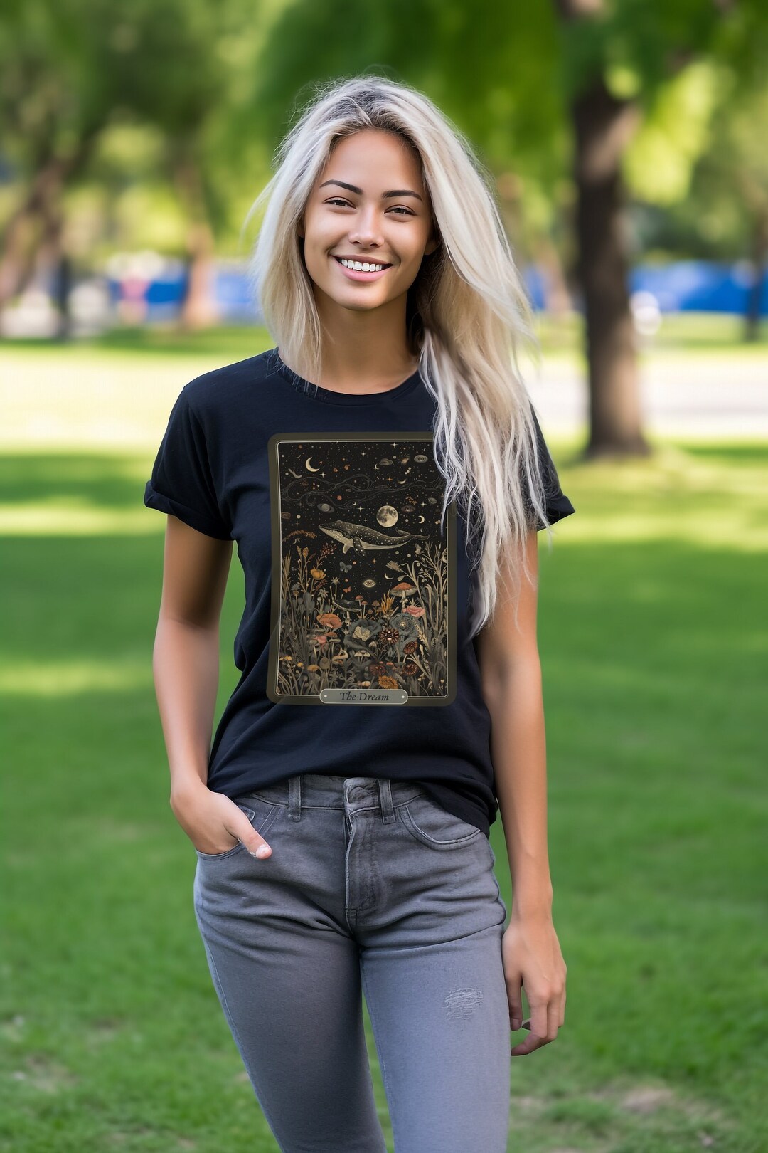 The Dream Tarot Card Tshirt, Magical Dreamscape, Oracle Card Shirt ...