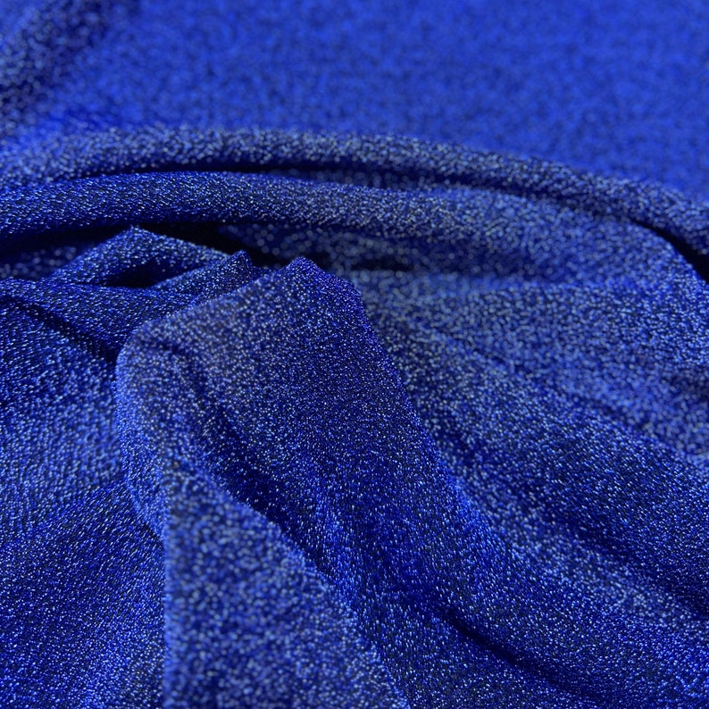 Royal Blue Lycra Lurex Fabric, Glitter Fabric, Handmade High Quality ...