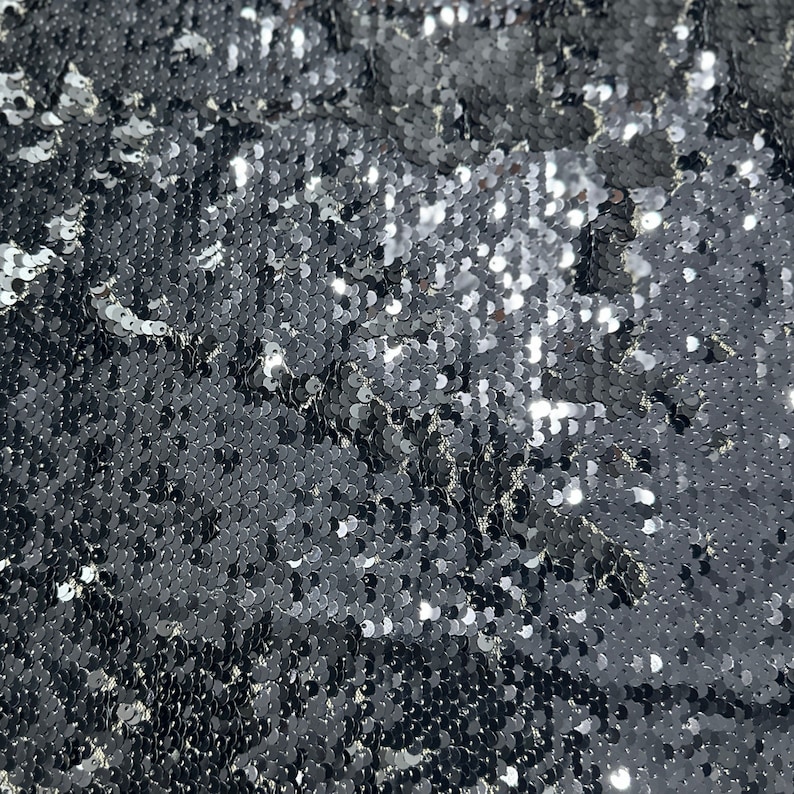 Black Sequin Fabric, Black Full Sequin Fabric, Glitter Full Sequins on ...