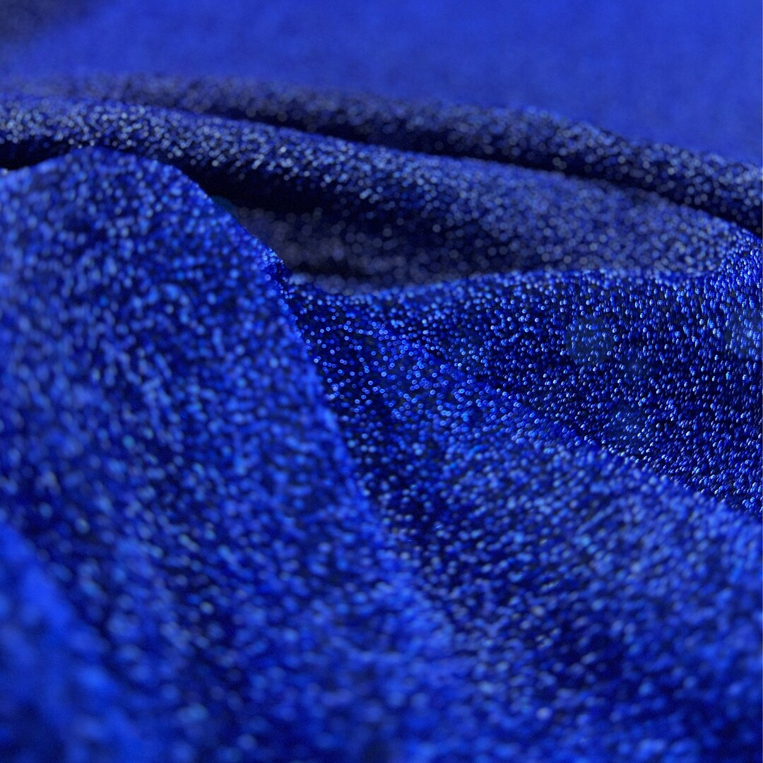 Royal Blue Lycra Lurex Fabric, Glitter Fabric, Handmade High Quality ...