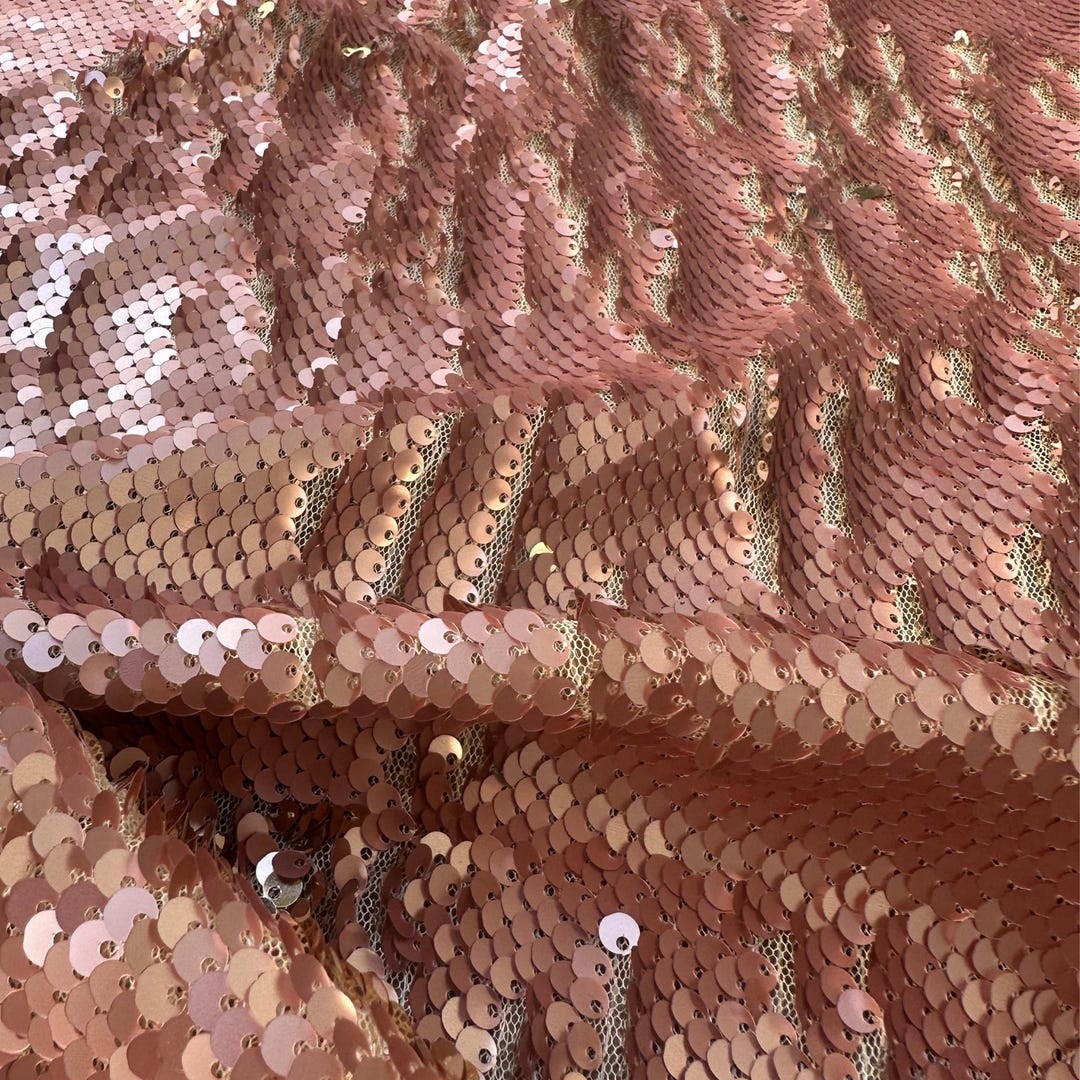 Color Changing Sequined Fabric With Powder Pink Stones Embroidered on ...