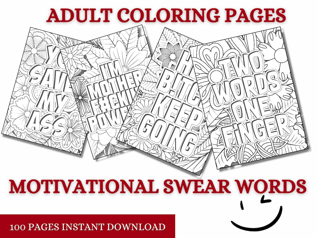 Printable Adult Coloring Pages Swear Word Coloring Book Instant ...