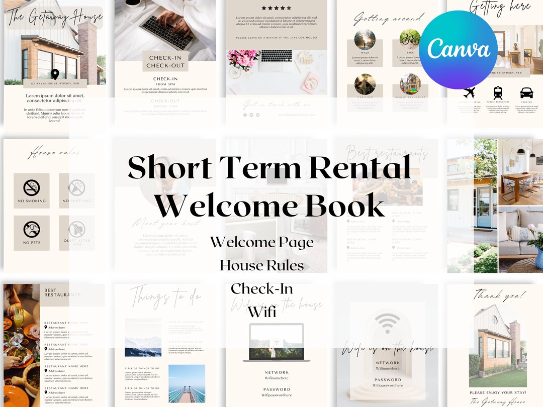 Welcome Book Template for Vacation Rental Welcome Book Airbnb VRBO ...