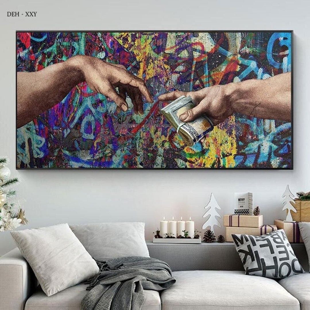 Michelangelo Carry Money Hand of God Creation of Adam Graffiti - Etsy