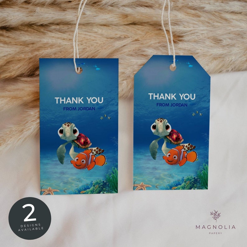Finding Nemo Birthday Favor Tags: Under the Sea Theme (DIY Editable ...