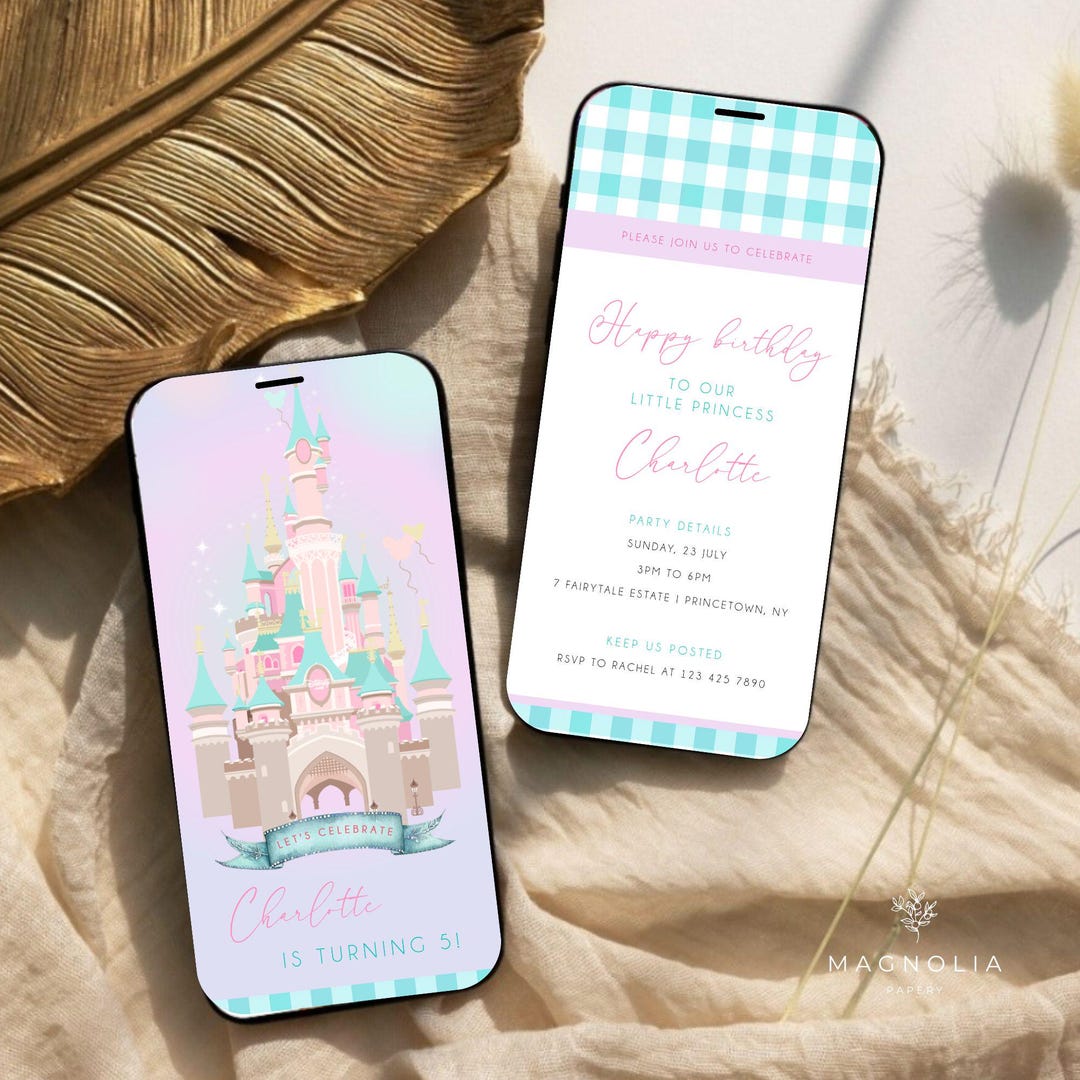 Our Little Princess Turns 5 Birthday Invitation MOBILE TEMPLATE ...