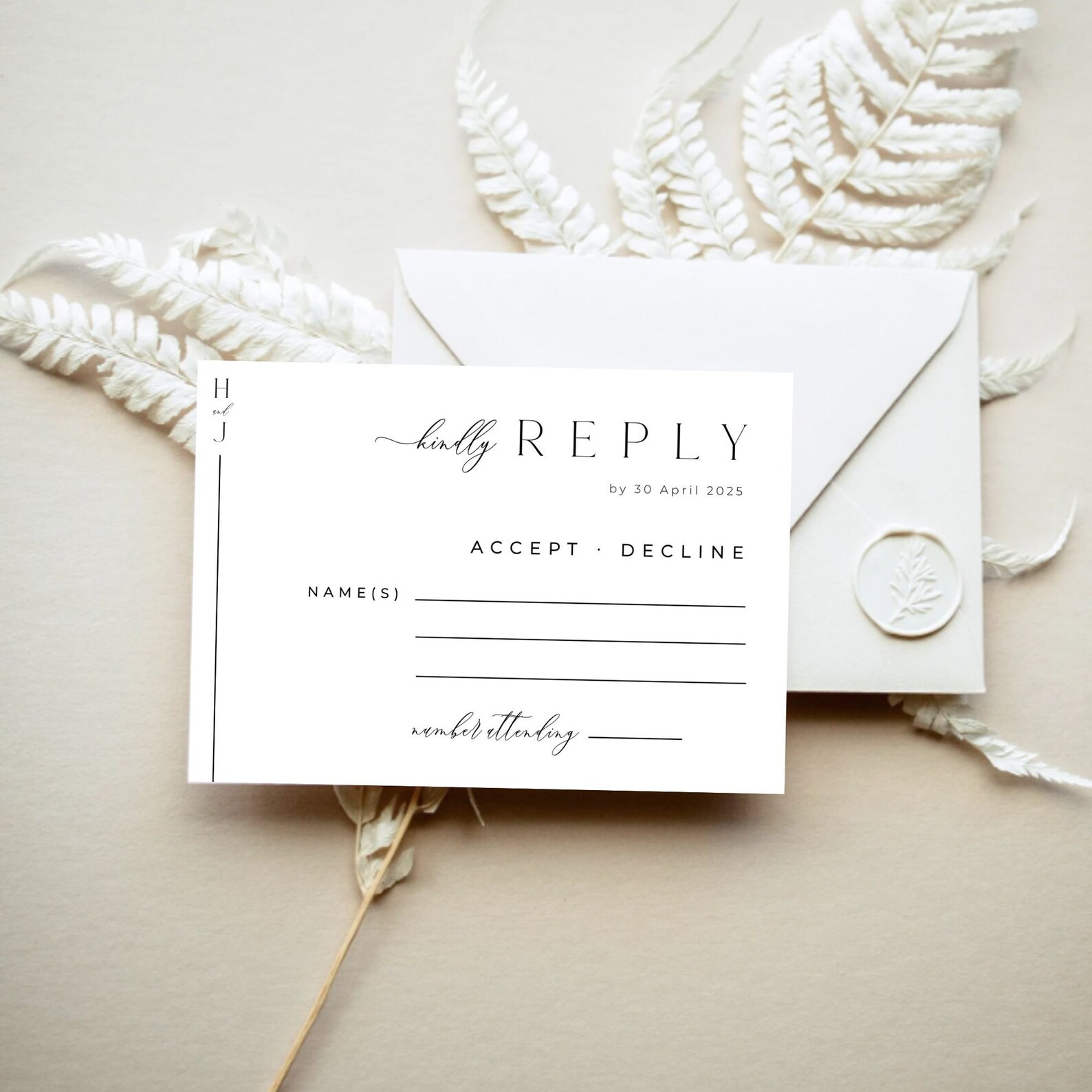 Modern RSVP QR Code Postcard, Minimalist Wedding Response Card, Wedding ...