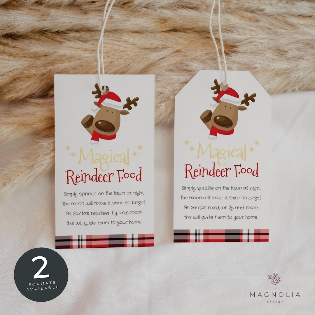 Printable Magical Reindeer Food Tag Template Editable - Etsy