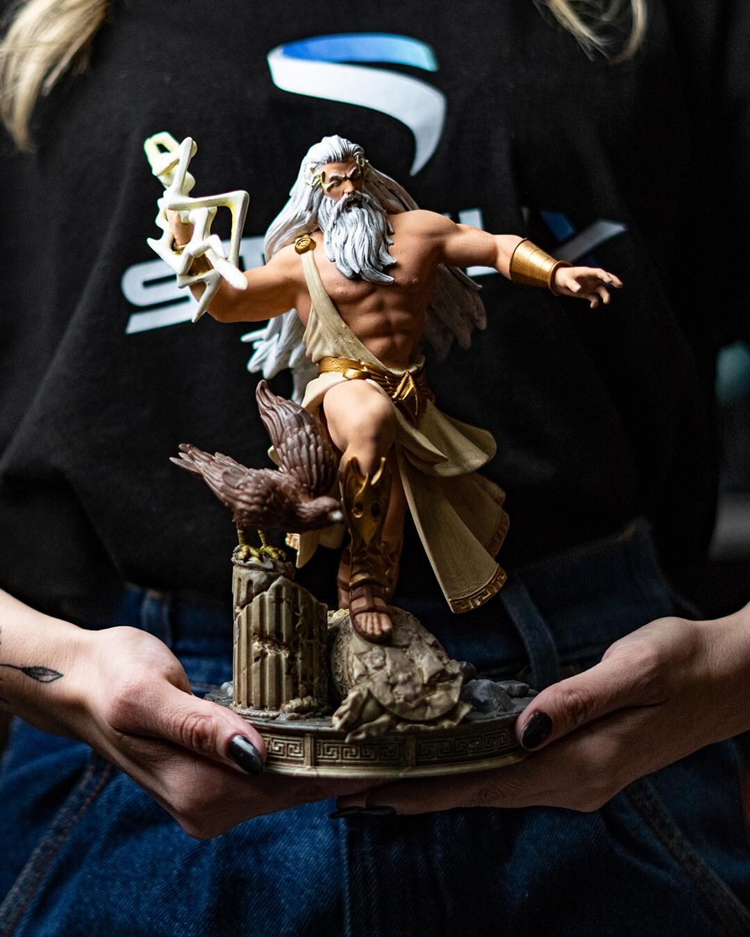 Zeus King of the Gods Throwing Lighting Bolt Statue Resin Unpainted - Etsy
