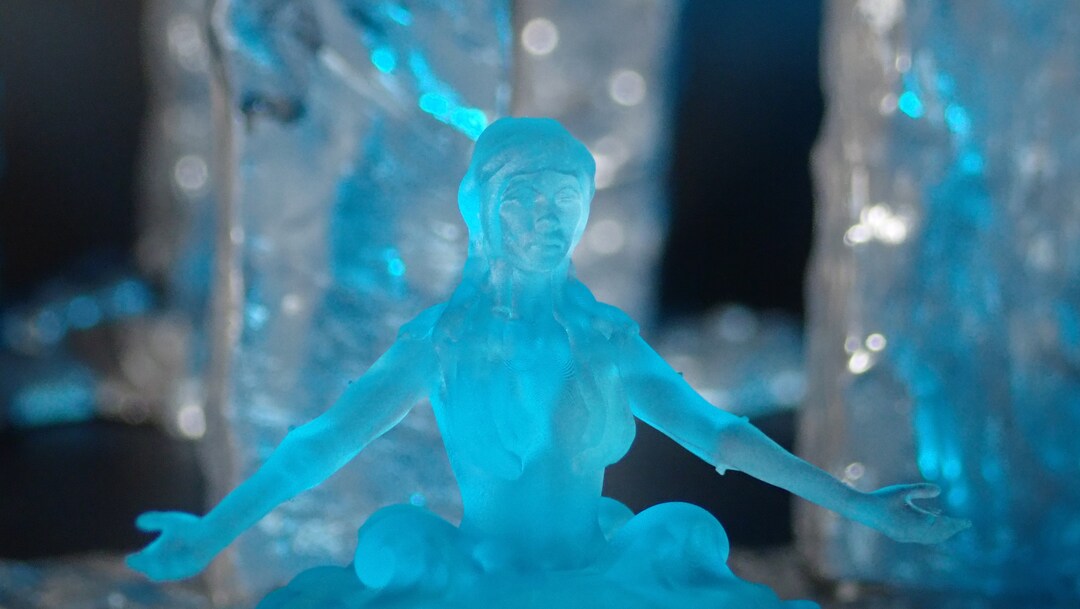 Water Elemental 35mm Clear Blue Resin - Etsy