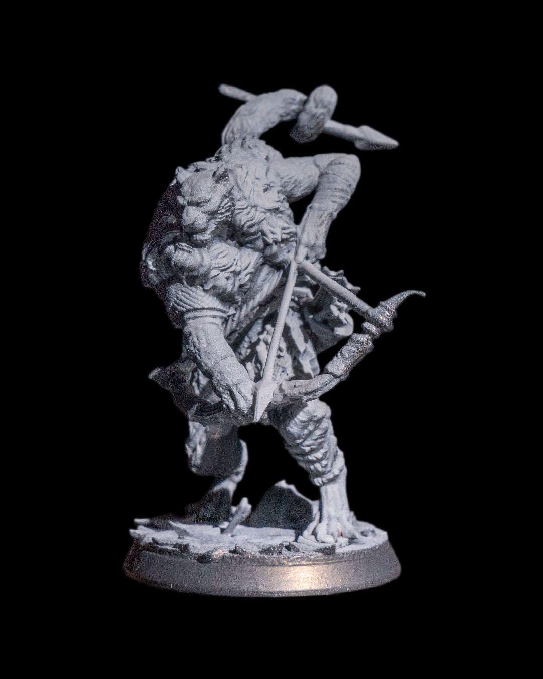 Cat Humanoid Warrior Resin Miniature for Dnd, Pathfinder Any Ttrpg - Etsy