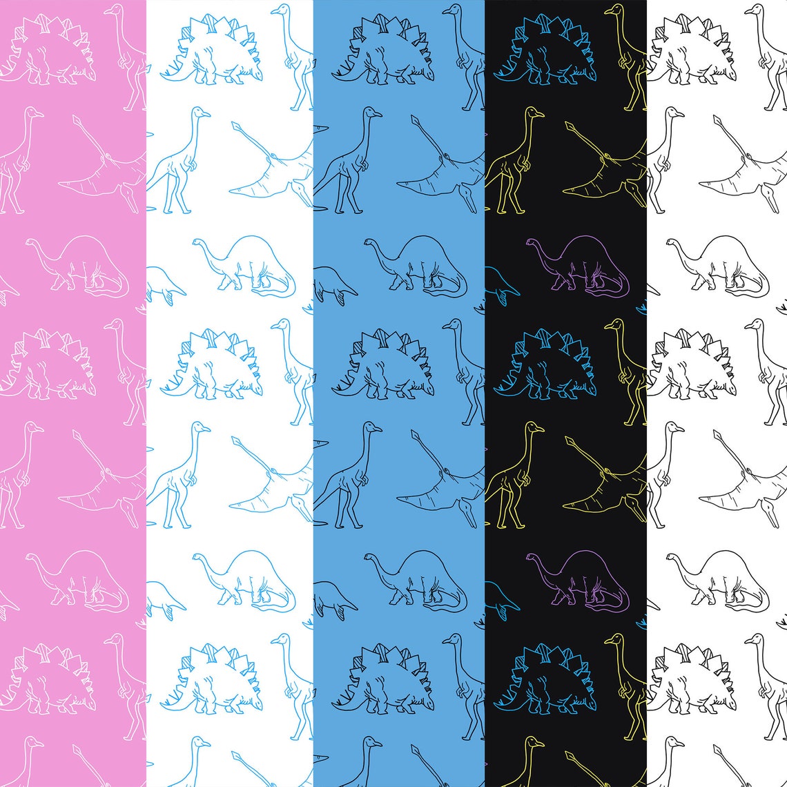 Dinosaur Seamless Patterns, Dinosaur Digital Papers, Dinosaur ...