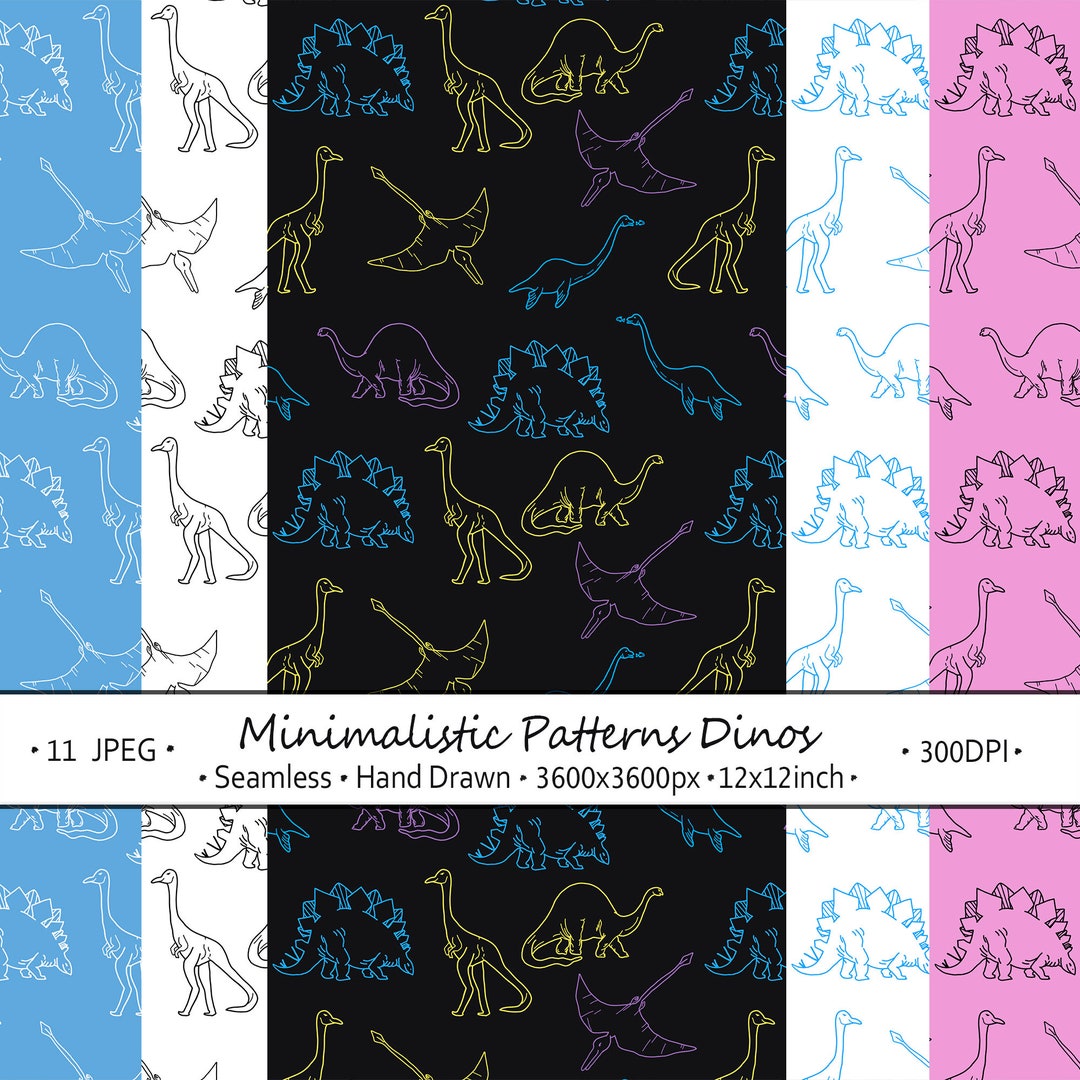 Dinosaur Seamless Patterns, Dinosaur Digital Papers, Dinosaur ...