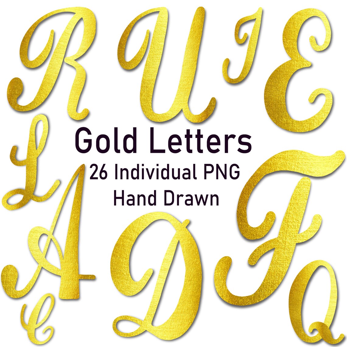 Gold Letters Individual PNG, Gold Alphabet PNG, Gold Glitter Alphabet ...