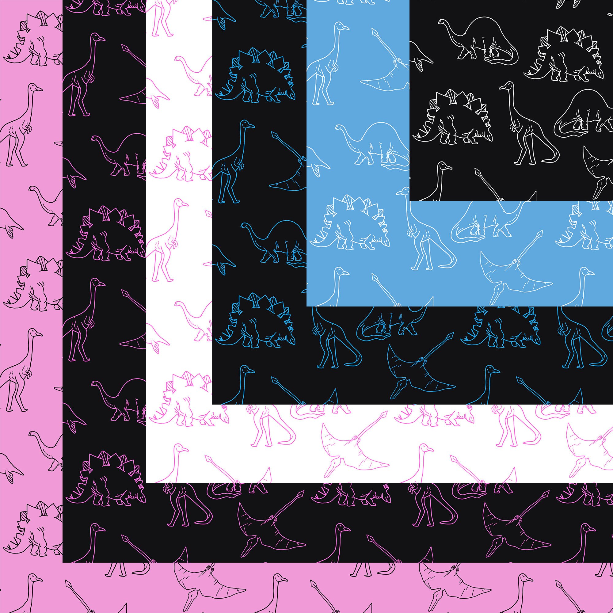 Dinosaur Seamless Patterns, Dinosaur Digital Papers, Dinosaur ...