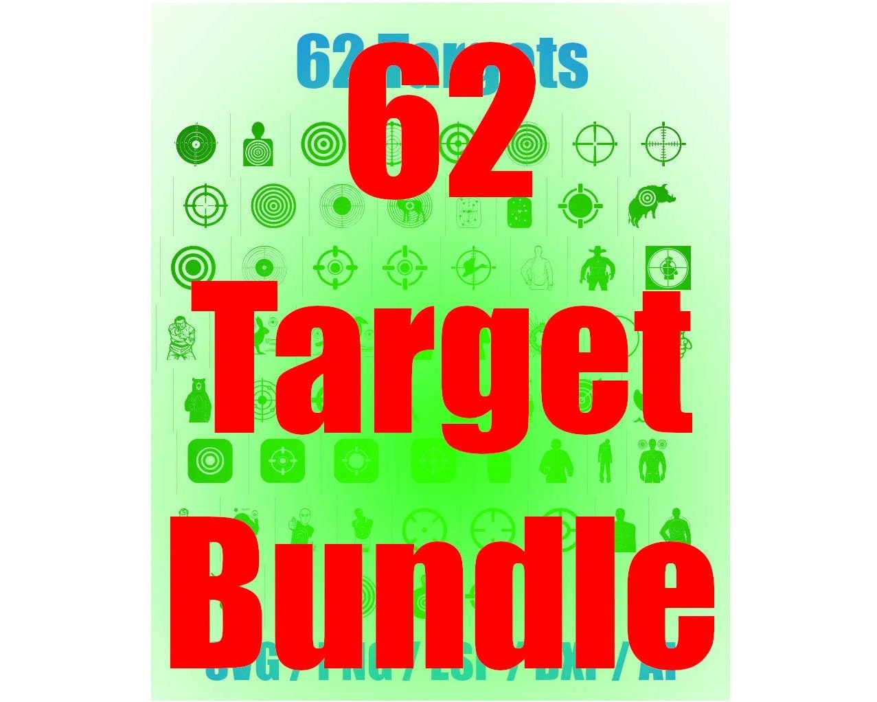 62 Separate Target Silhouette Clipart Bundle for 3D Print/cut/circut in ...