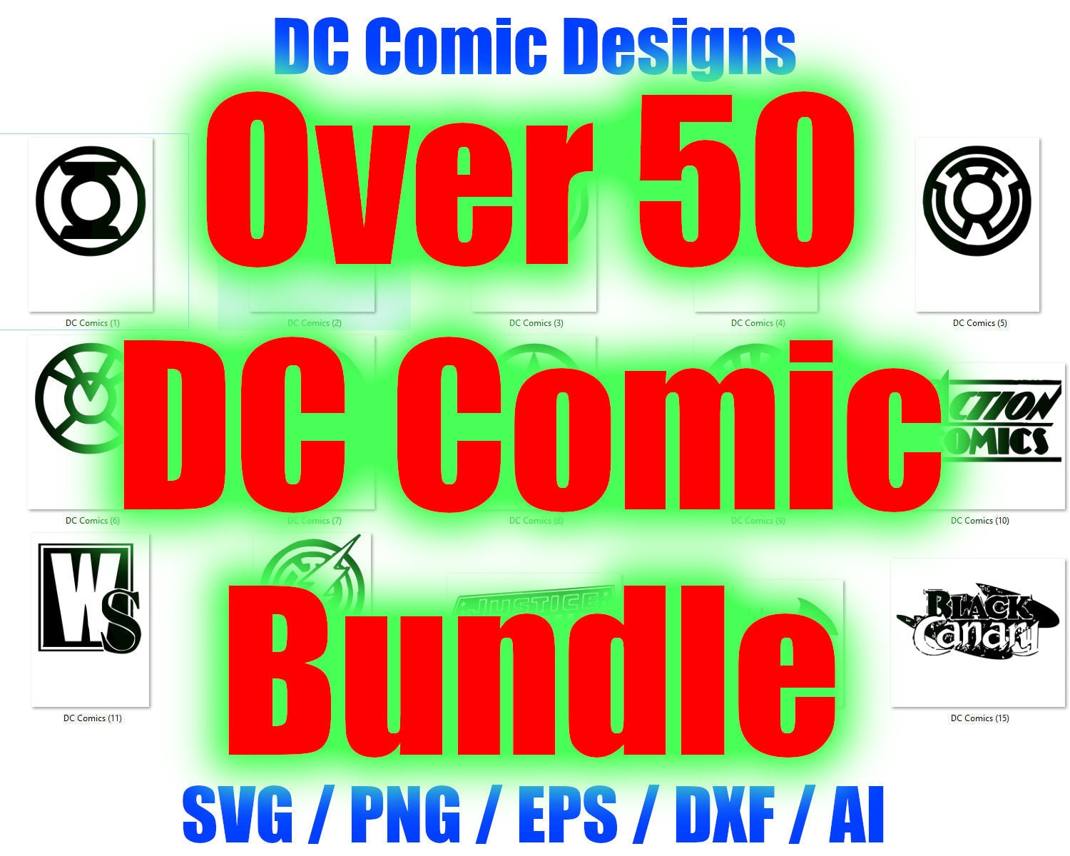 Over 50 DC Comic Silhouette Clipart Bundle for 3D Print/cut/circut in ...