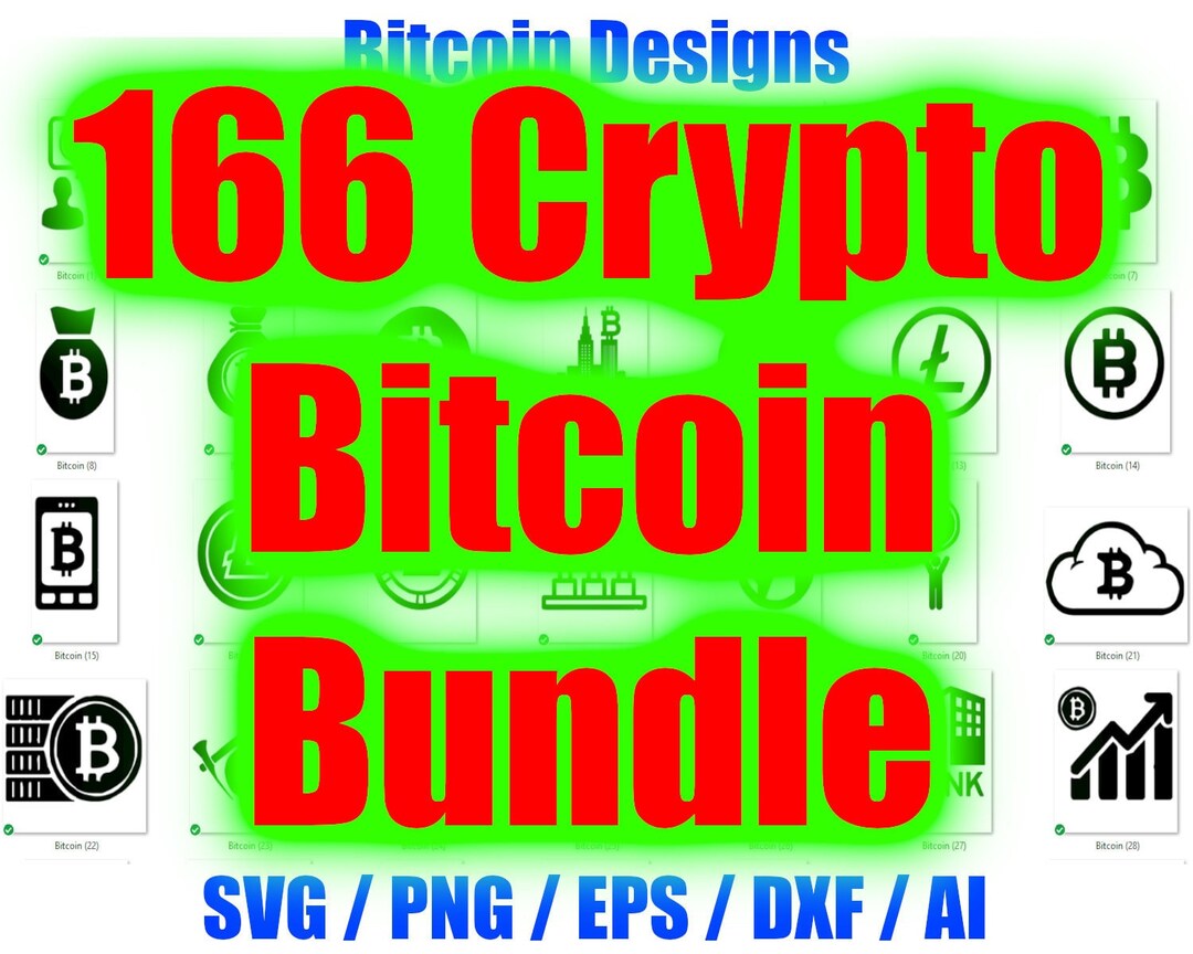166 Bitcoin Crypto Currency Silhouette Clipart Bundle for 3D Print/cut ...