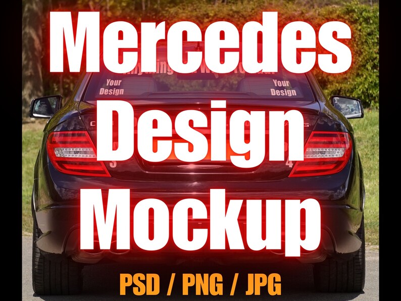 Mercedes-benz AMG C63 Vehicle Car Product Mockup Template Design for ...