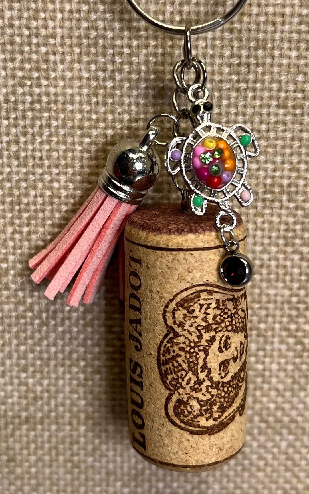Keychain Cork Turtle Charm Purple Pink Handmade Women Teens - Etsy