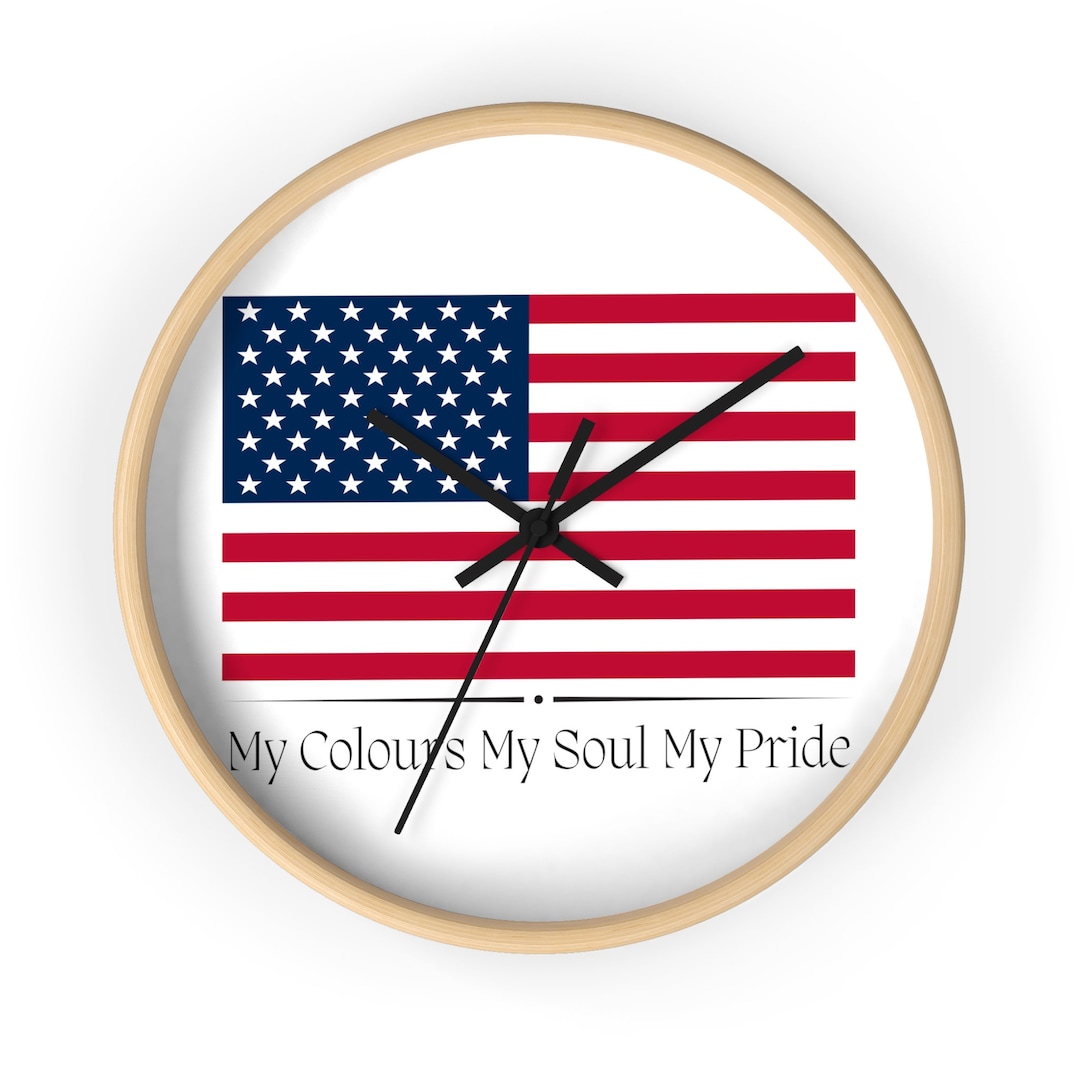 USA Flag Celebration Clock Patriotic Wall Clock American - Etsy